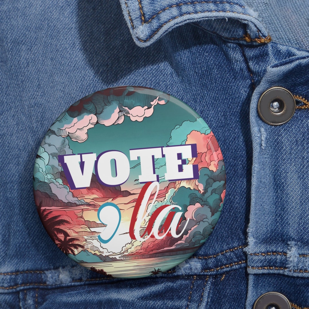 VOTE comma La Kamala Harris for Zpresident Round Pin Buttons - Etsy
