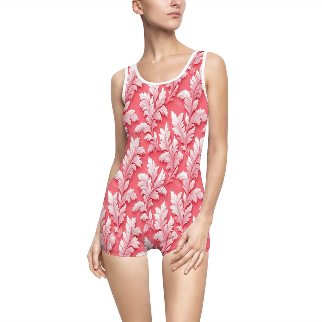 Vintage Floral Swimsuit: Retro Art Deco Surfer Bathing Suit - Etsy