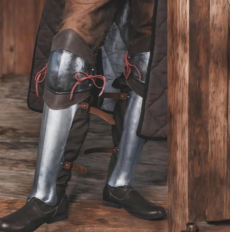 Steel Knight Greaves Armor | Handmade Medieval Leg Armor for LARP ...
