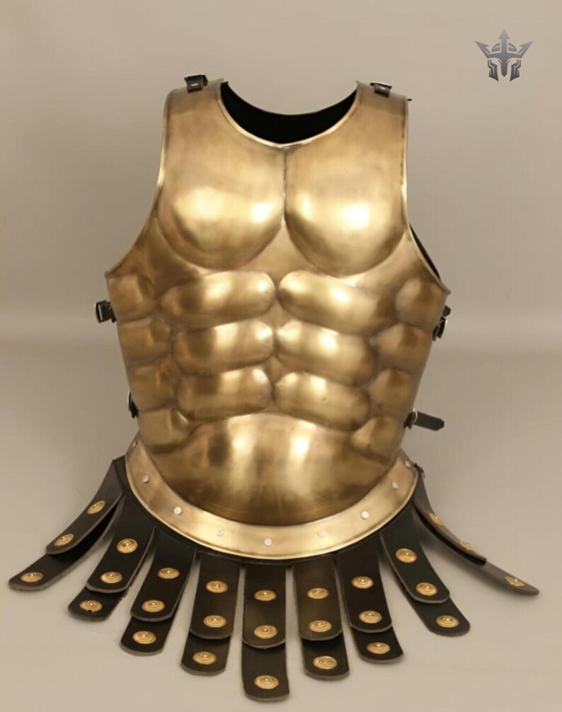 Roman Gladiator Armor Set, Spartan Helmet, Muscle Cuirass, Pauldrons, M ...