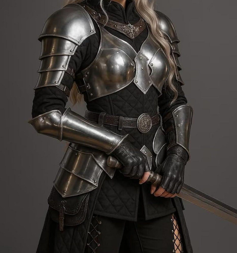 Women Medieval Knight Armor Set | Steel Breastplate Pauldrons Arm ...