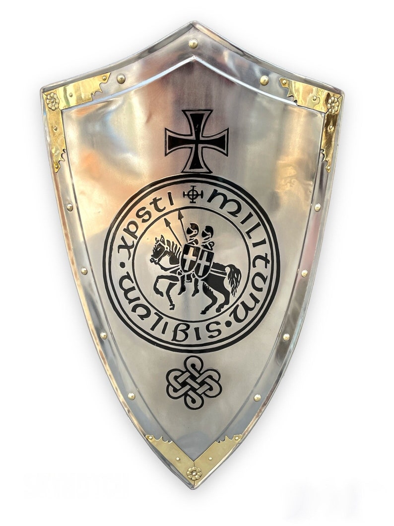 Medieval Templar Crusader Knight Shield Handcrafted Steel & - Etsy