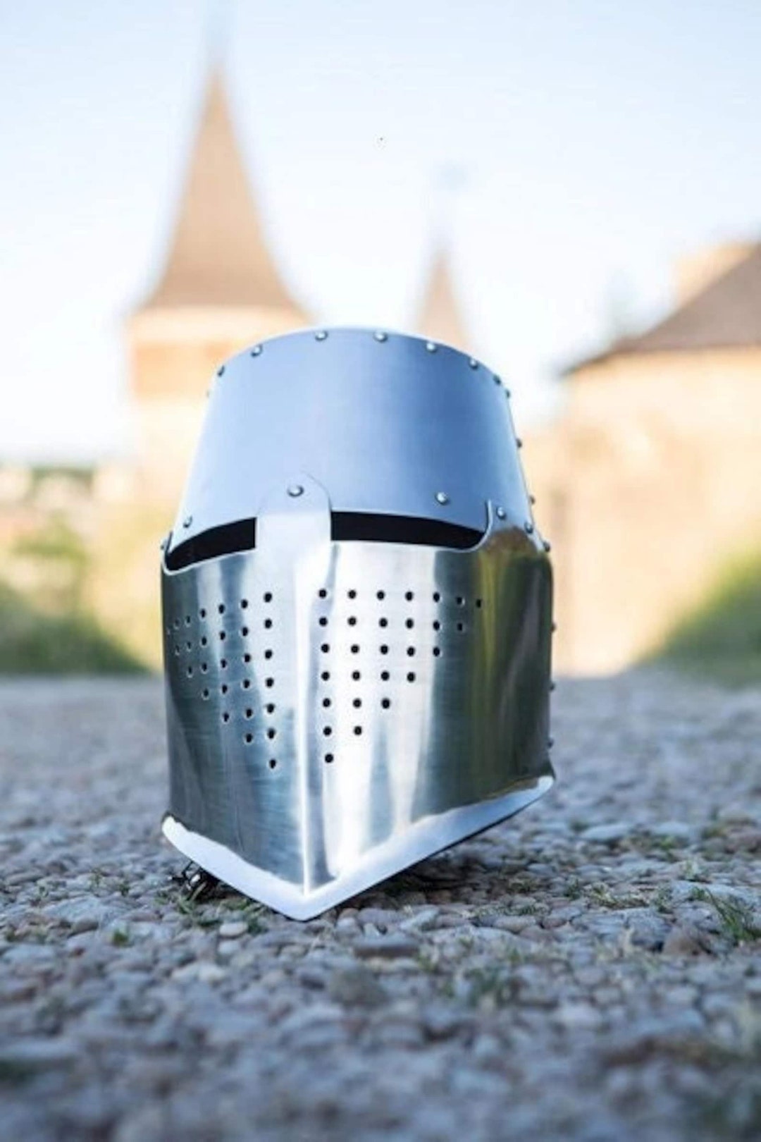 Medieval Crusader Helmet Bucket Helmet Cosplay Helmet LARP - Etsy