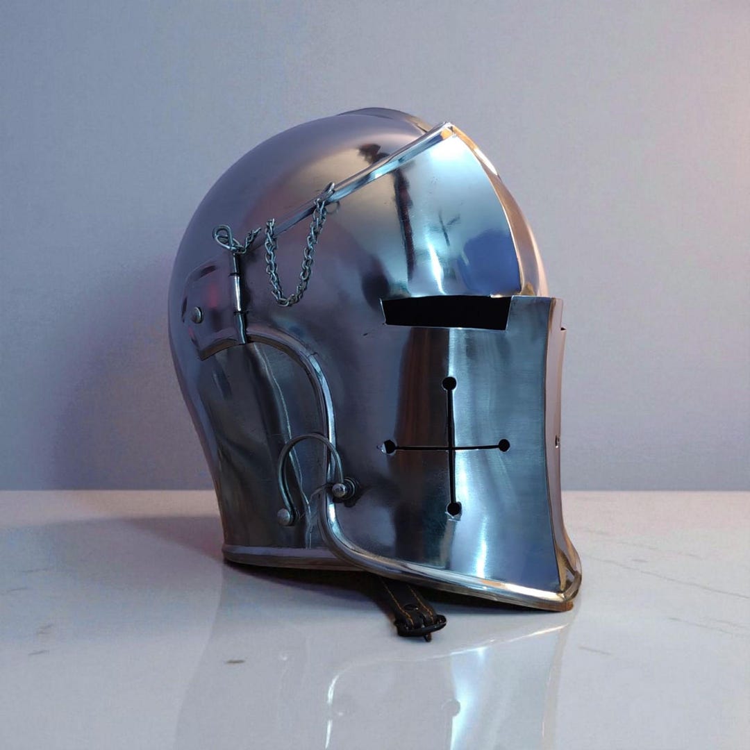 Medieval Barbuta Helmet | 18 Gauge Steel, Italian Knight Armor - Etsy