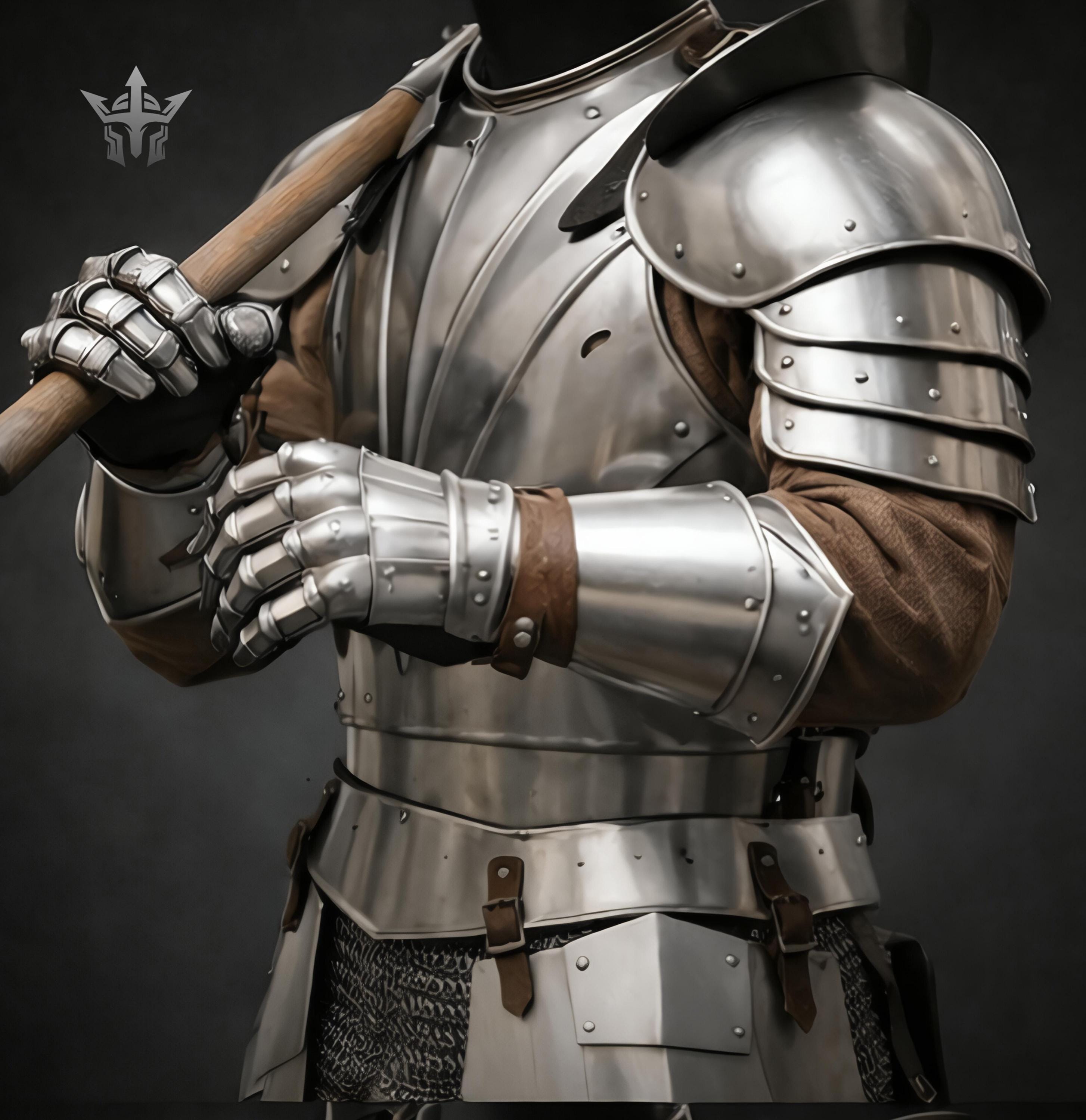 Handmade Steel Knight Armor | Full Torso Cuirass, Pauldrons | LARP ...