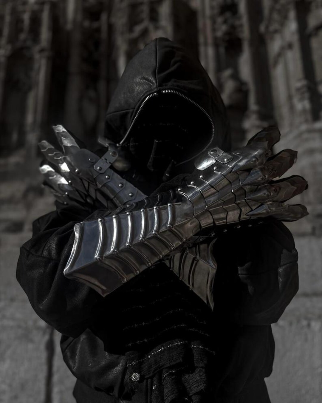 Ringwraith Nazgul Silver Gauntlets | Handmade Medieval Steel Gauntlets ...