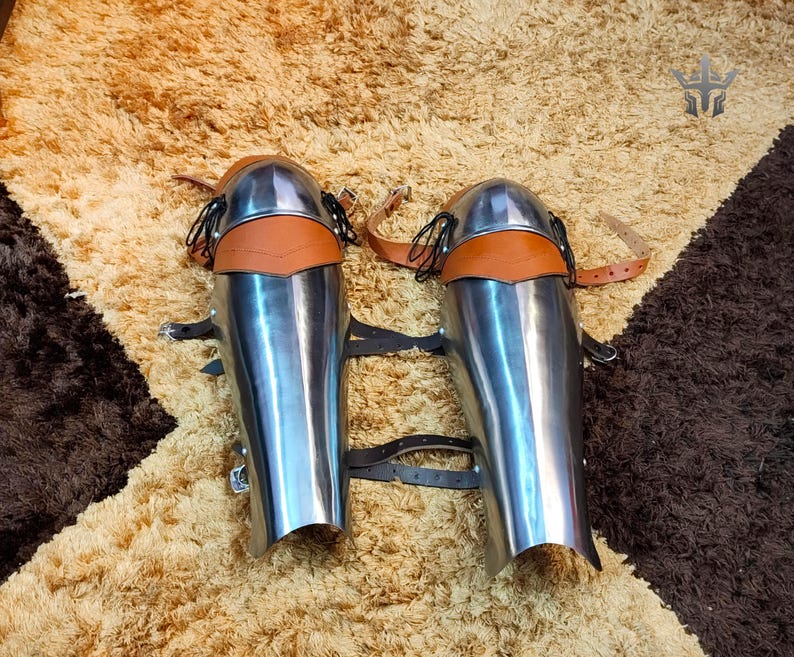 Medieval Knight Greaves Armor | Handmade Steel Leg Armor | LARP Combat ...