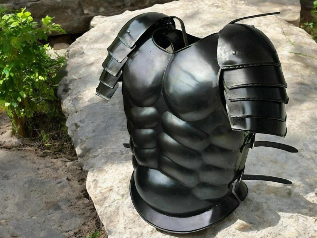 Medieval Black Spartan Muscle Armour Jacket With Shoulder,roman's ...