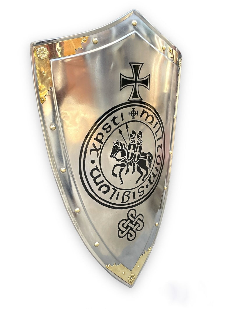 Medieval Templar Crusader Knight Shield Handcrafted Steel & - Etsy