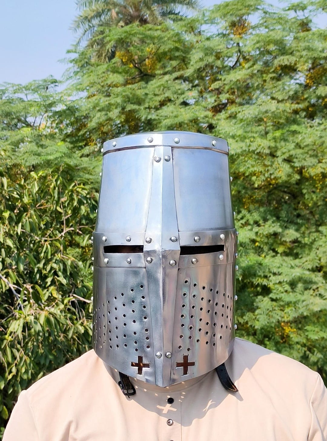 Medieval Knight Templar Helmet | Knights Templar Helmet | Great Helm ...
