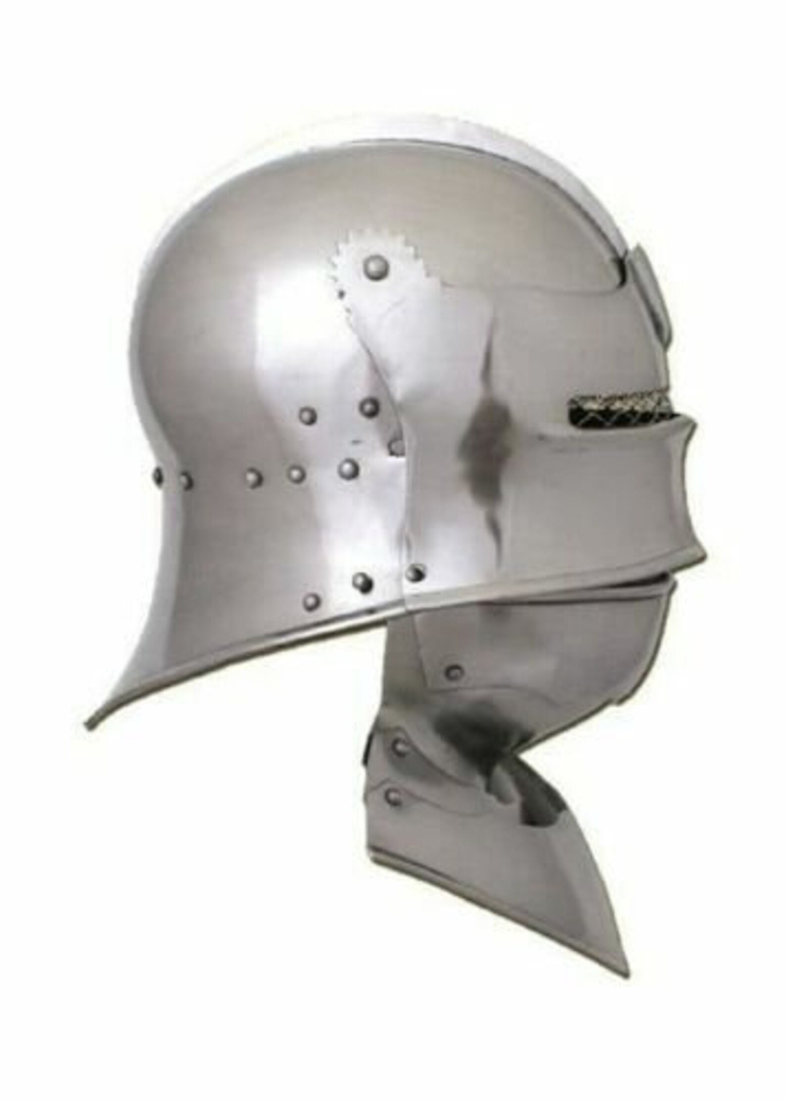Medieval Gothic Sallet With Bevor Knight Helmet Made From 18 Gauge of ...