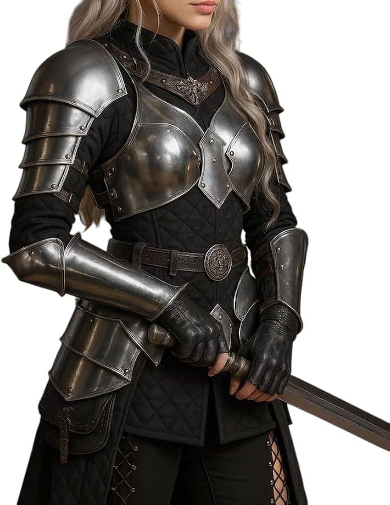 Women Medieval Knight Armor Set | Steel Breastplate Pauldrons Arm ...
