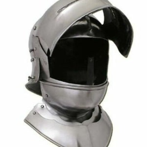 Medieval Gothic Sallet With Bevor Knight Helmet Made From 18 Gauge of ...