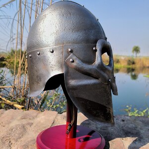 Medieval Armor Skull Helmet- Great Helmet Handmade 18 Gauge Steel - Etsy