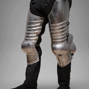 Medieval Polished Steel Knight Leg Armor | Handmade Half Leg Armor Set ...