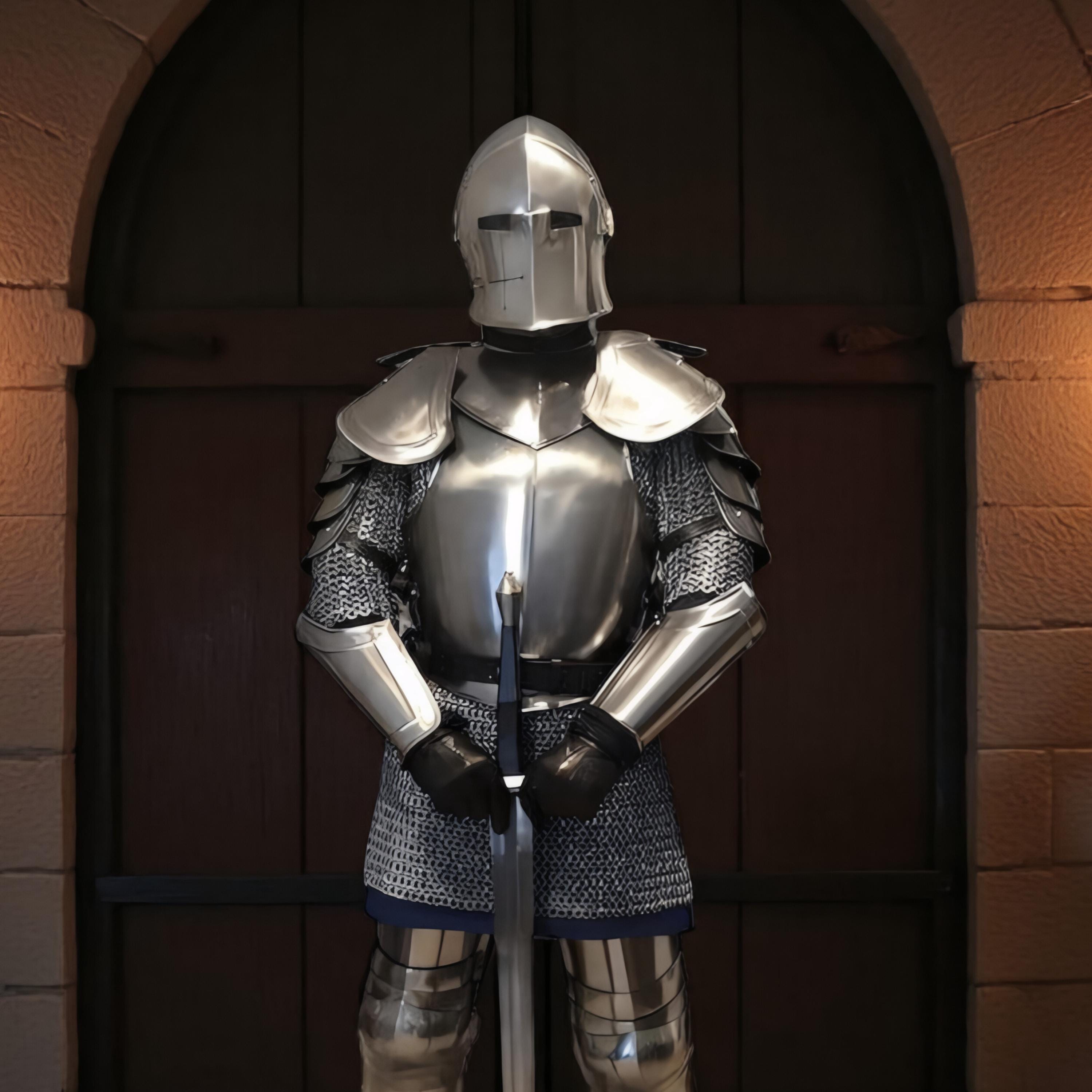 Handmade Medieval Knight Full Armor Suit - 18 Gauge Steel - Cosplay SCA ...