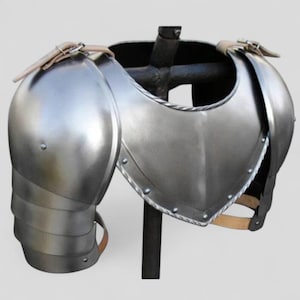 Medieval Steel Armor Shoulder With Gorged, Metal Knight Armor Pauldrons ...