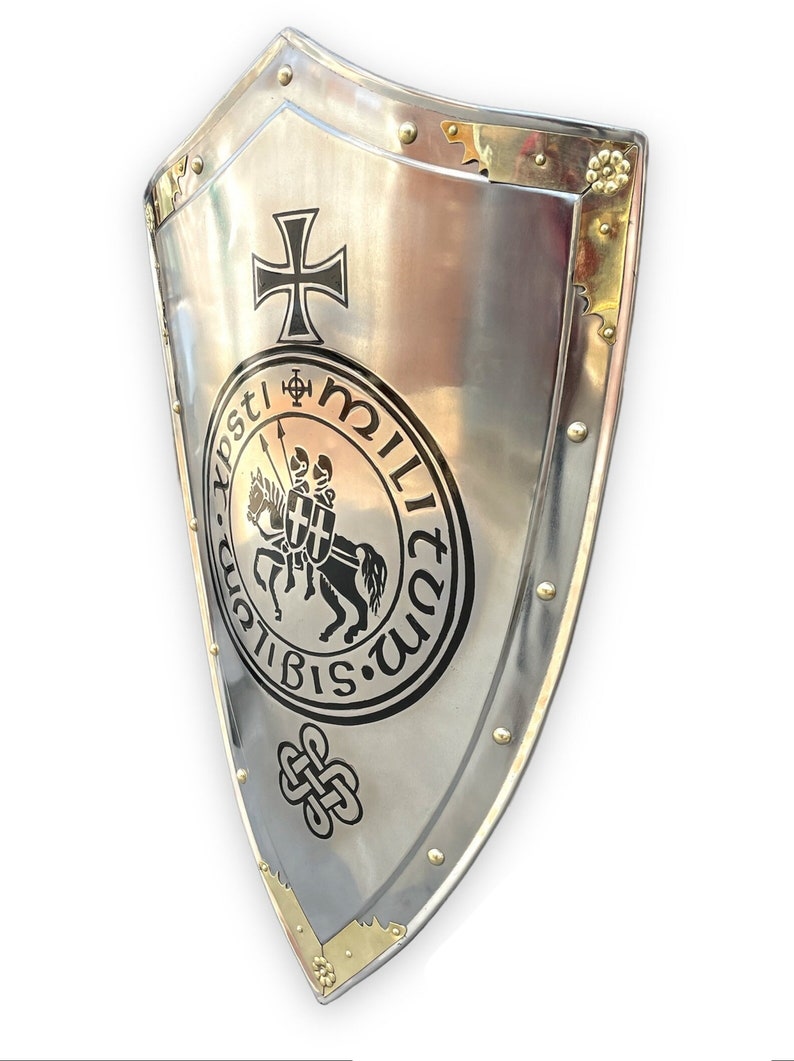 Medieval Templar Crusader Knight Shield Handcrafted Steel & - Etsy