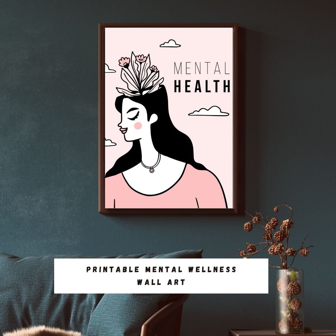 Mental Health Wall Art Therapist Office Art Counseling Poster Mental ...