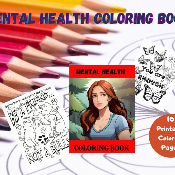 Mental Health Coloring Book - Etsy