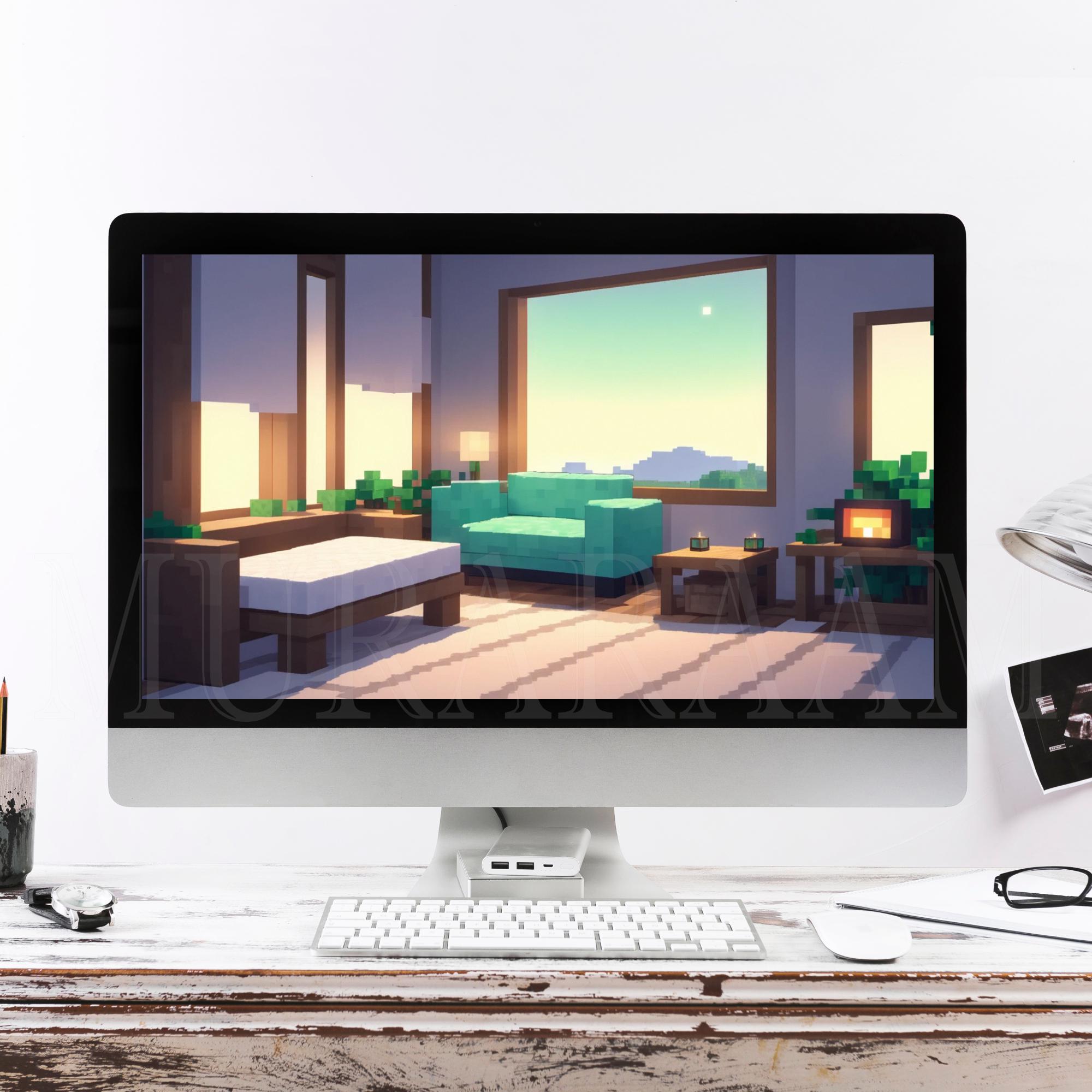 Minecraft Inspired Desktop Wallpaper Blocks Screens Pack Laptop ...