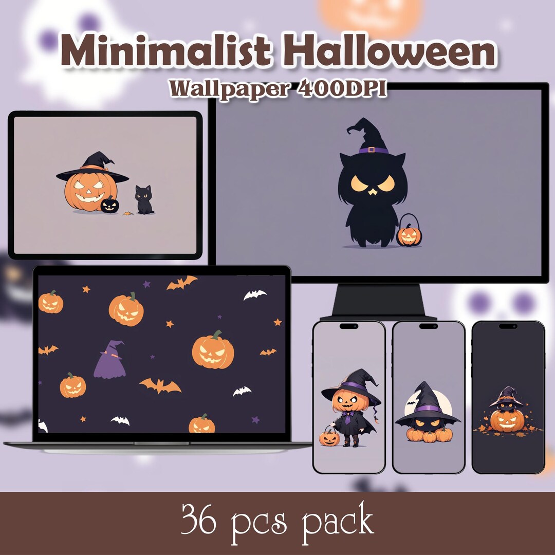 Minimalist Halloween Fall & Autumn Desktop Wallpaper iPad Wallpaper ...
