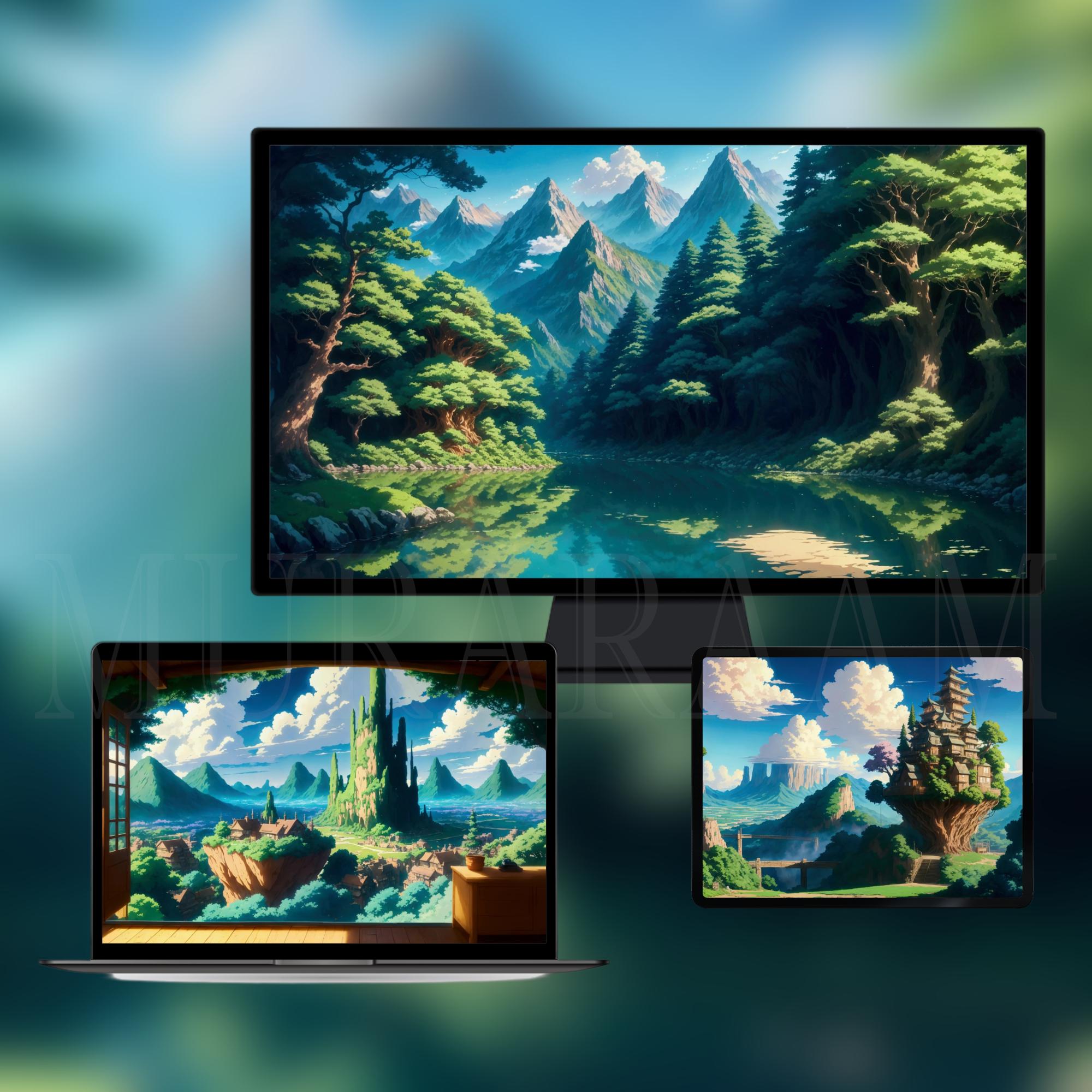 Studio Ghibli Inspired Landscapes Desktop Wallpaper Laptop Wallpaper ...