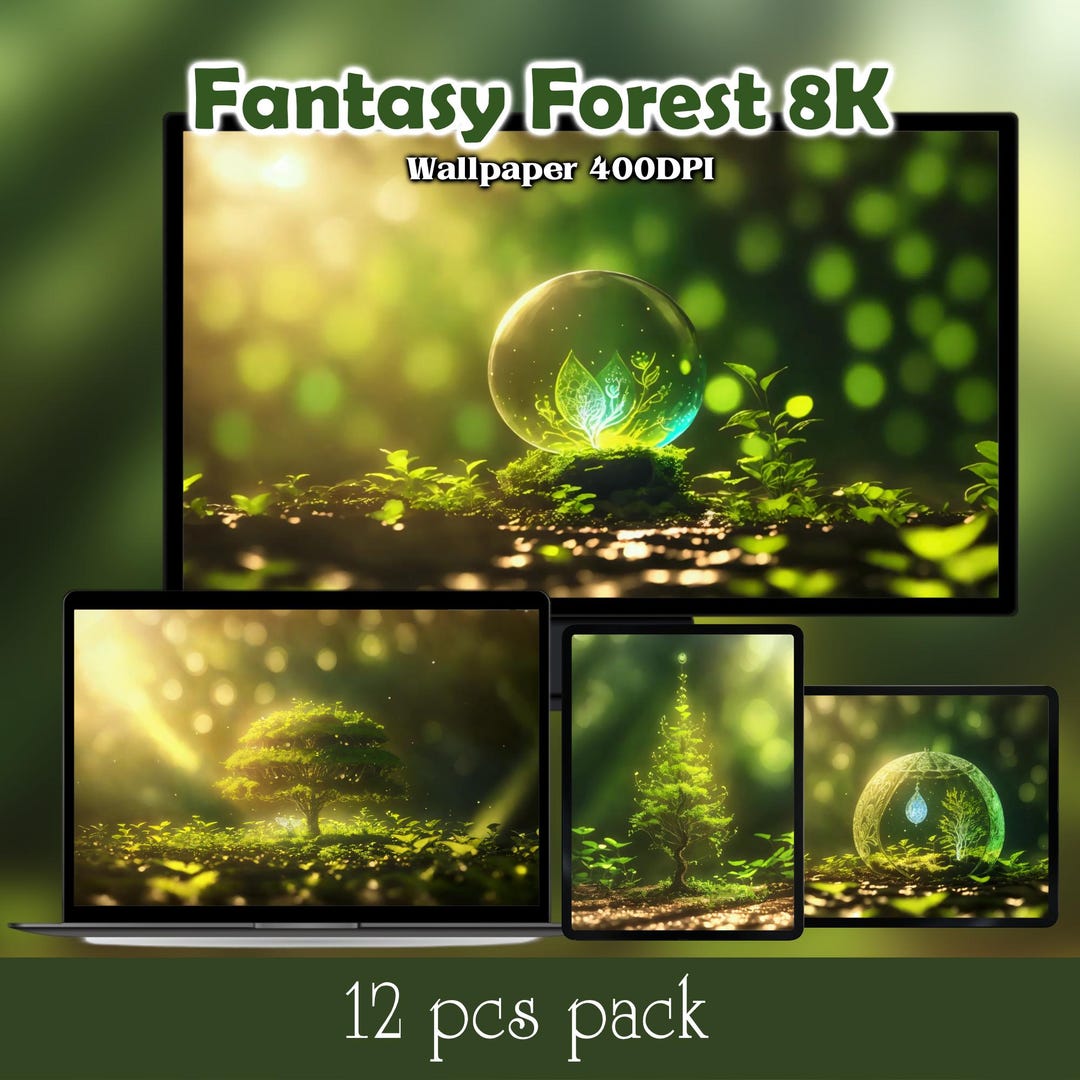 Fantasy Forest 8K Wallpaper: Lofi Spring Desktop Backgrounds (digital ...