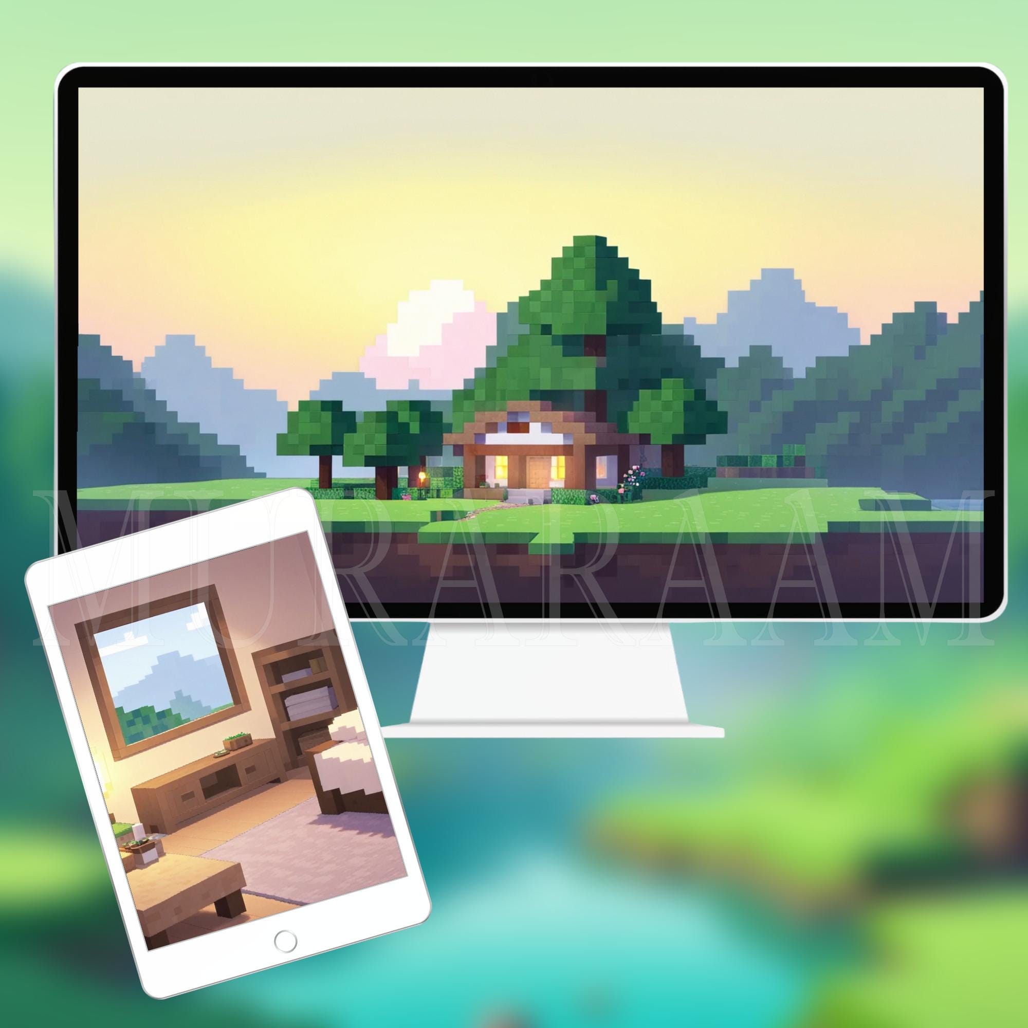 Minecraft Inspired Desktop Wallpaper Blocks Screens Pack Laptop ...