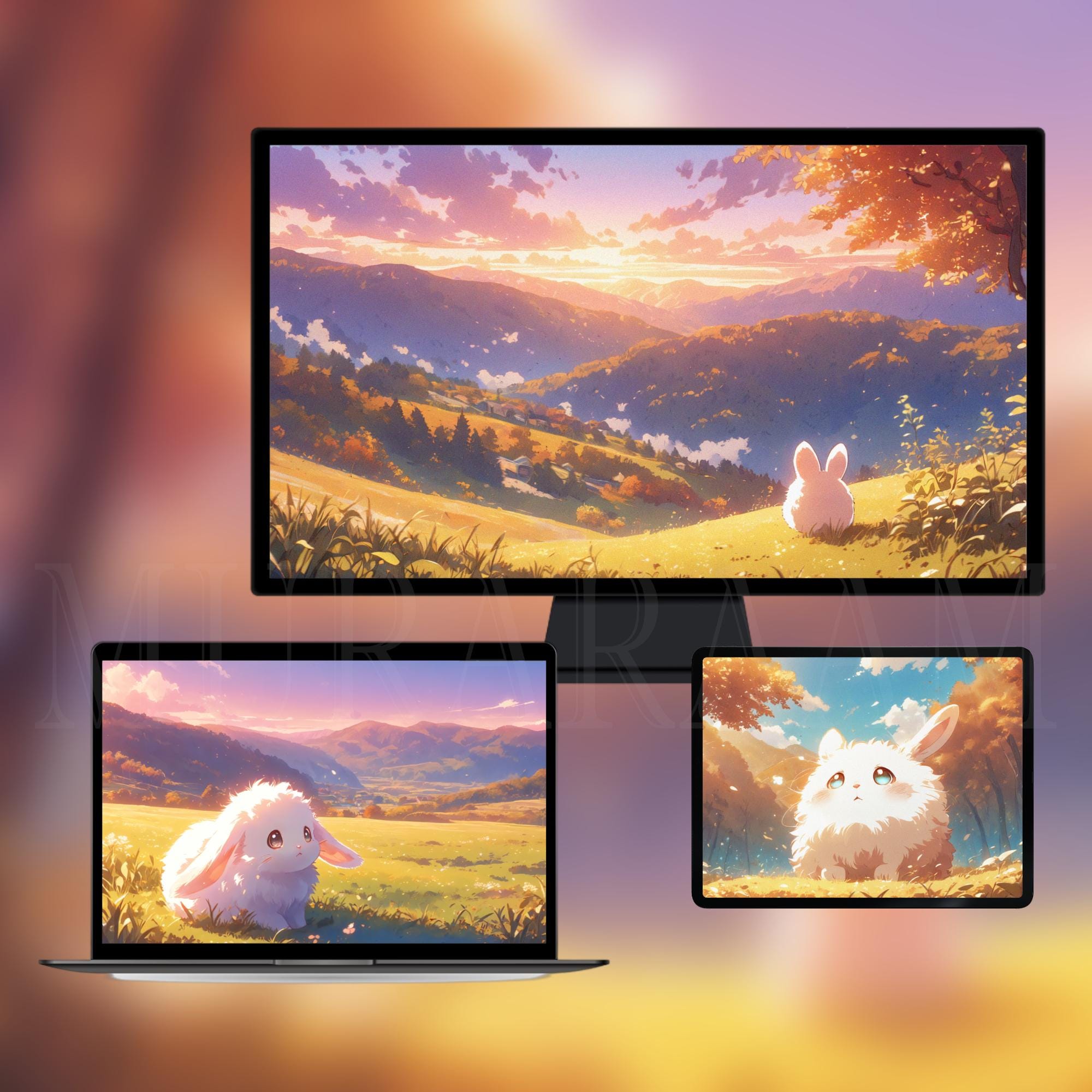 Autumn Bunny Wallpapers Cute Aesthetic Wallpapers Bunnies Cozy Desktop ...