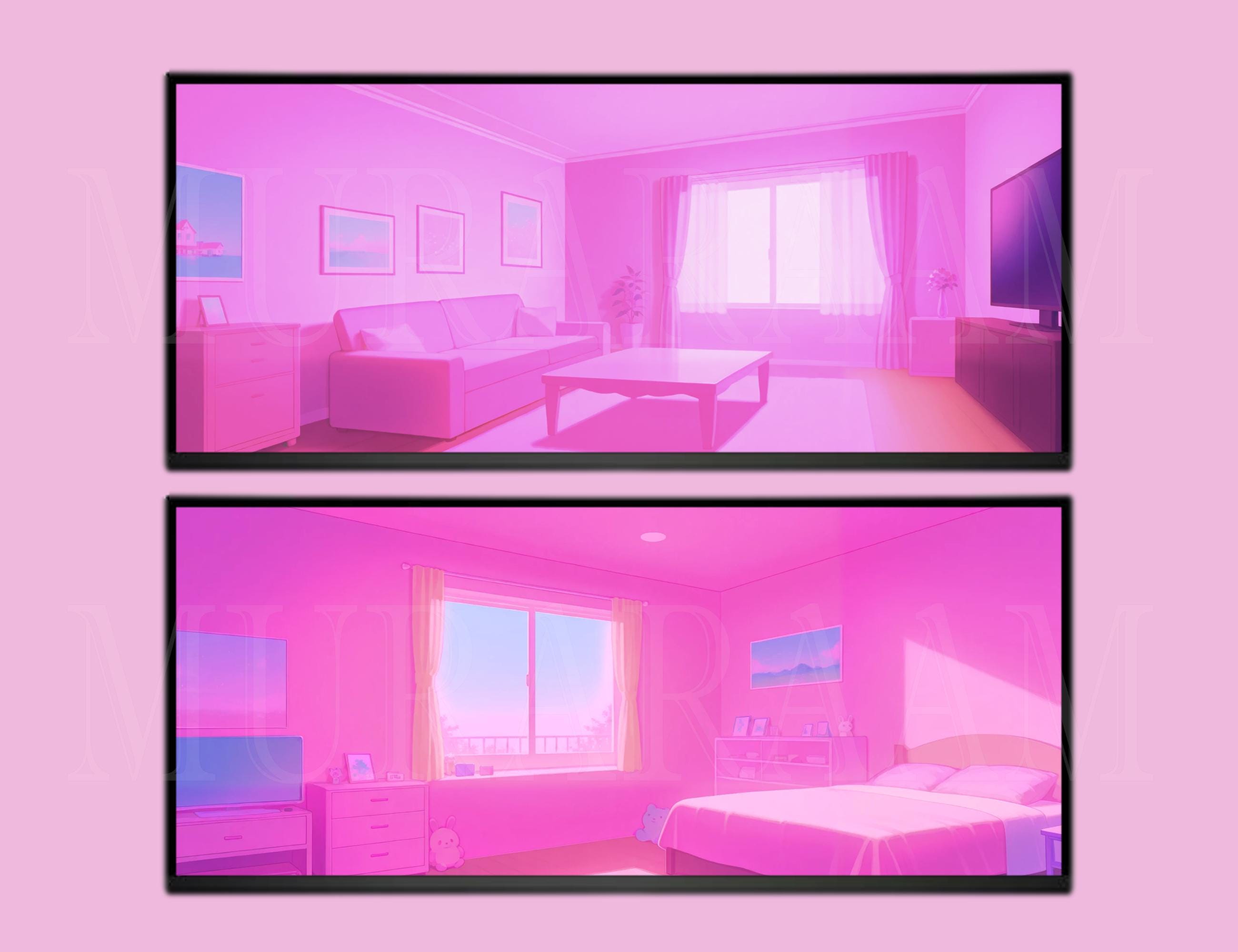 Animated Pink Room Kawaii Vtuber Background: 30sec Loop (digital ...