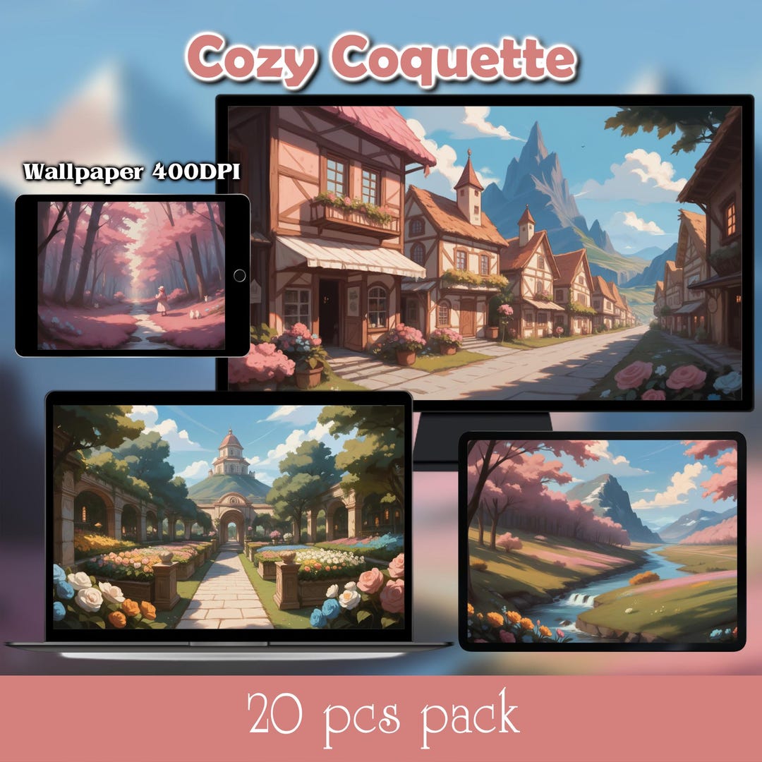 Coquette Aesthetic Desktop Wallpapers Pink Cute Cottage Animals Cozy ...