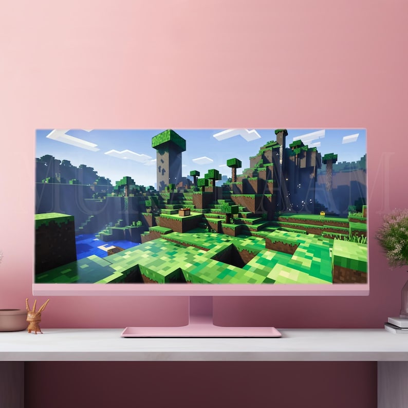 Minecraft Ultrawide Inspired Desktop Wallpaper Blocks Screens Pack ...