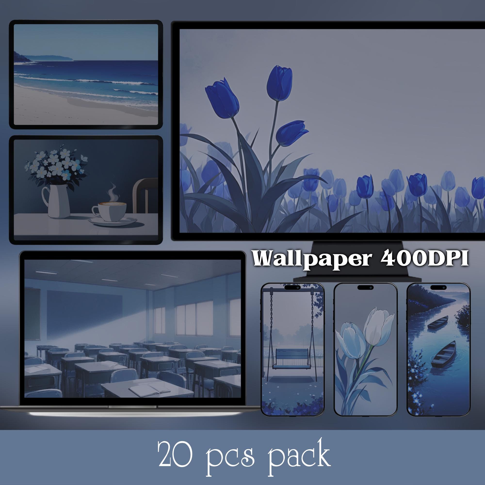 Lofi Moody Wallpapers Pastel Blue Wallpapers Sad Lonely Wallpaper ...