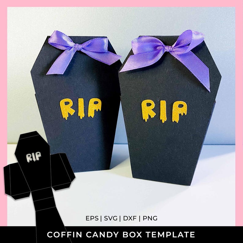 Coffin Treat Box Template Halloween Candy Treat Casket Cut File Easy to ...