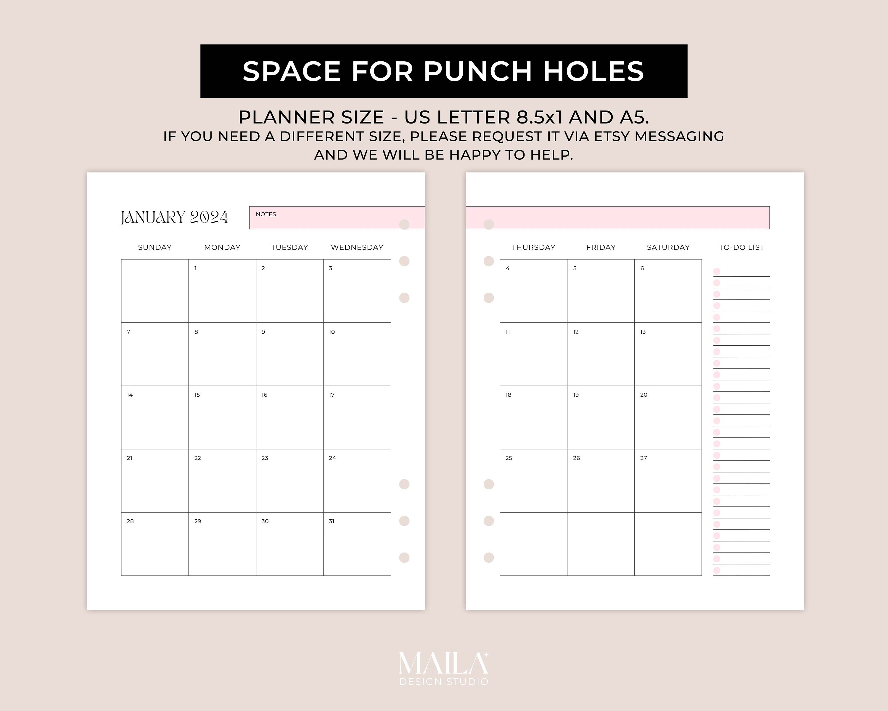 2024 Planner Template in Pink With Extra Covers, Easy to Edit Canva ...