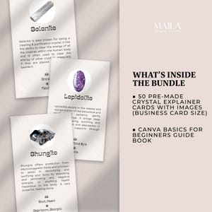 50 Crystal Cards - Easy to Edit Canva Templates - Printable Gemstone ...