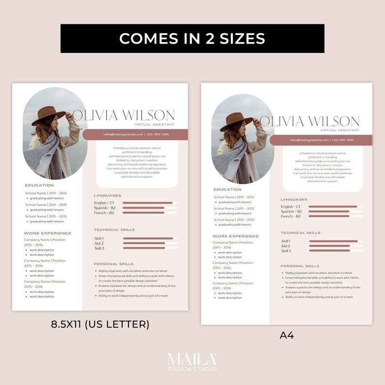 Aesthetic CV Template Easy to Edit Canva Template Editable Printable ...