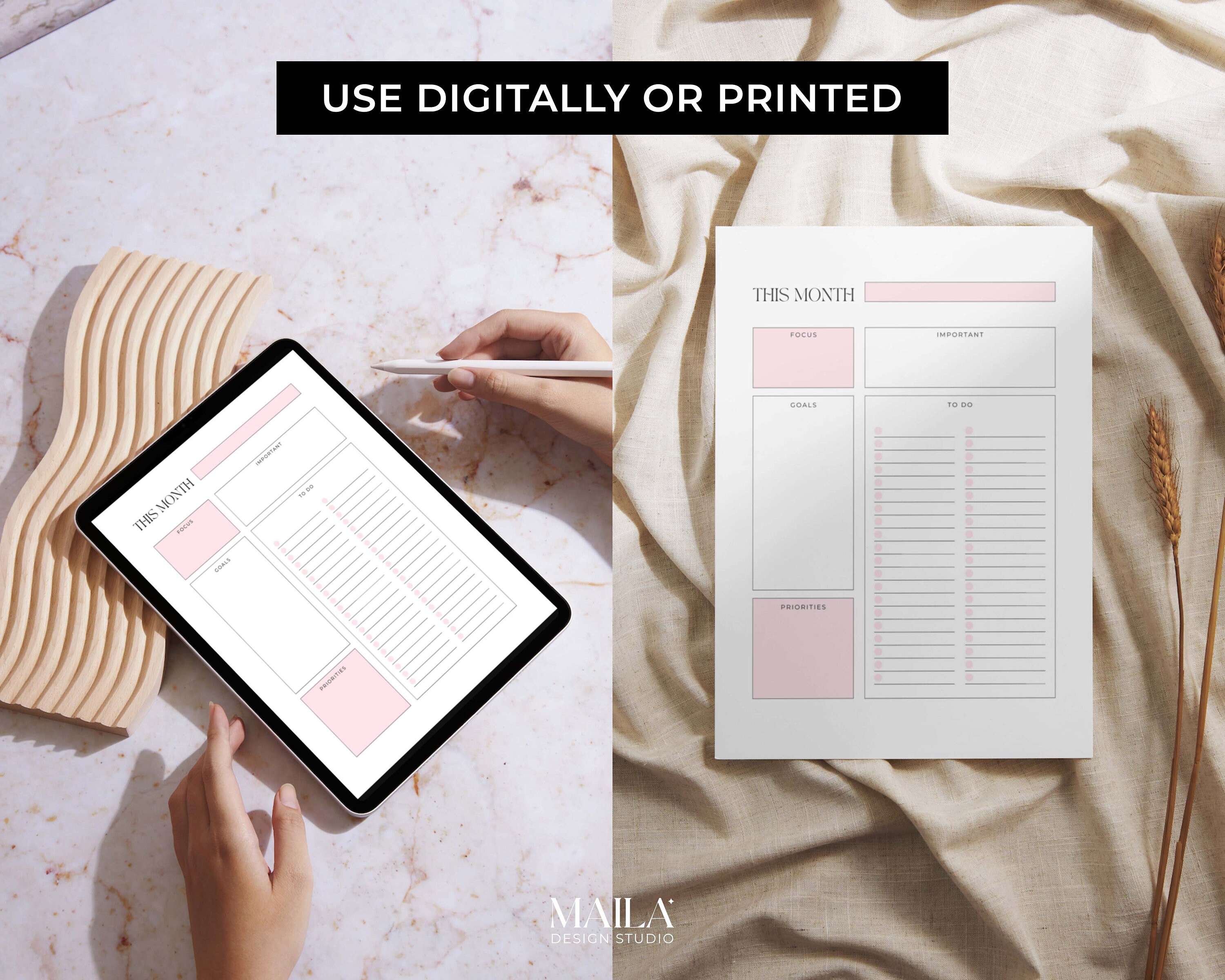 2024 Planner Template in Pink With Extra Covers, Easy to Edit Canva ...