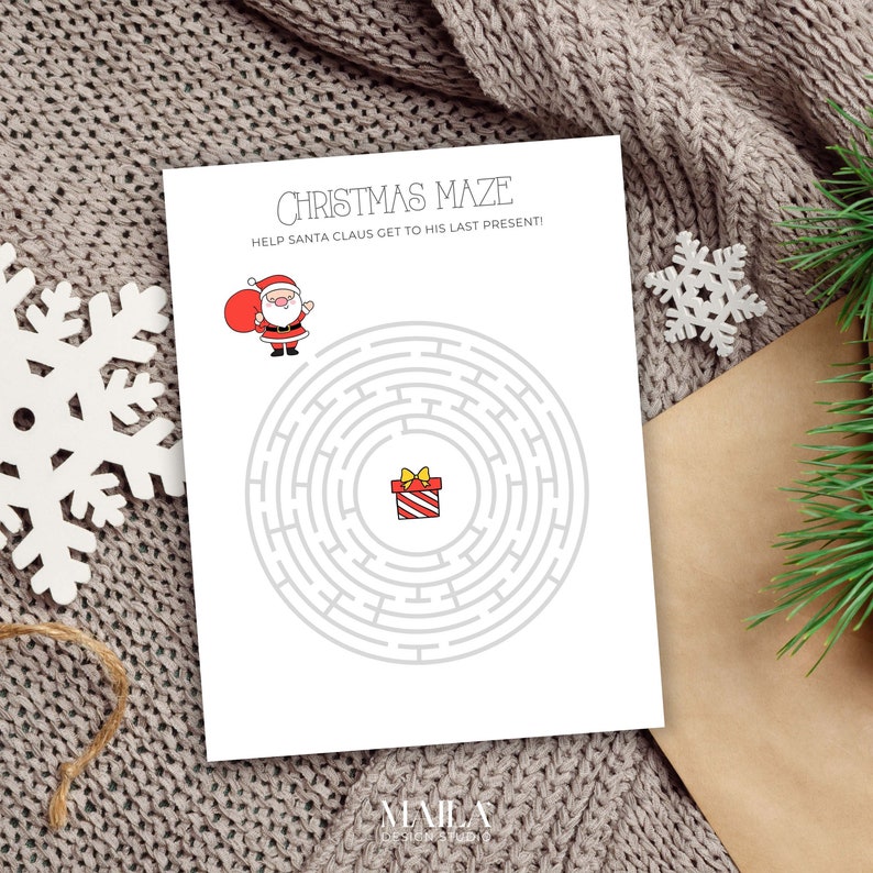 Printable Kids Christmas Activity Book - Holiday Children Activity ...