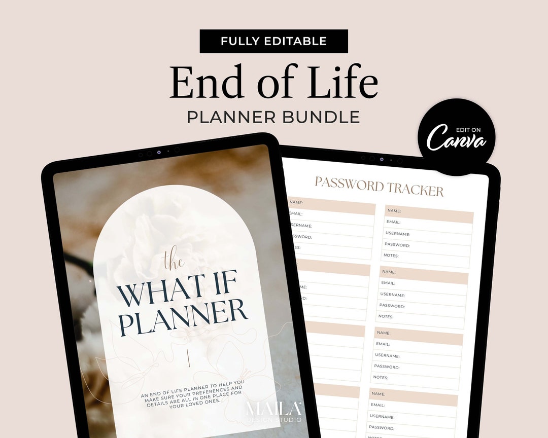 End of Life Planner Editable Fillable Printable What If Emergency Life ...