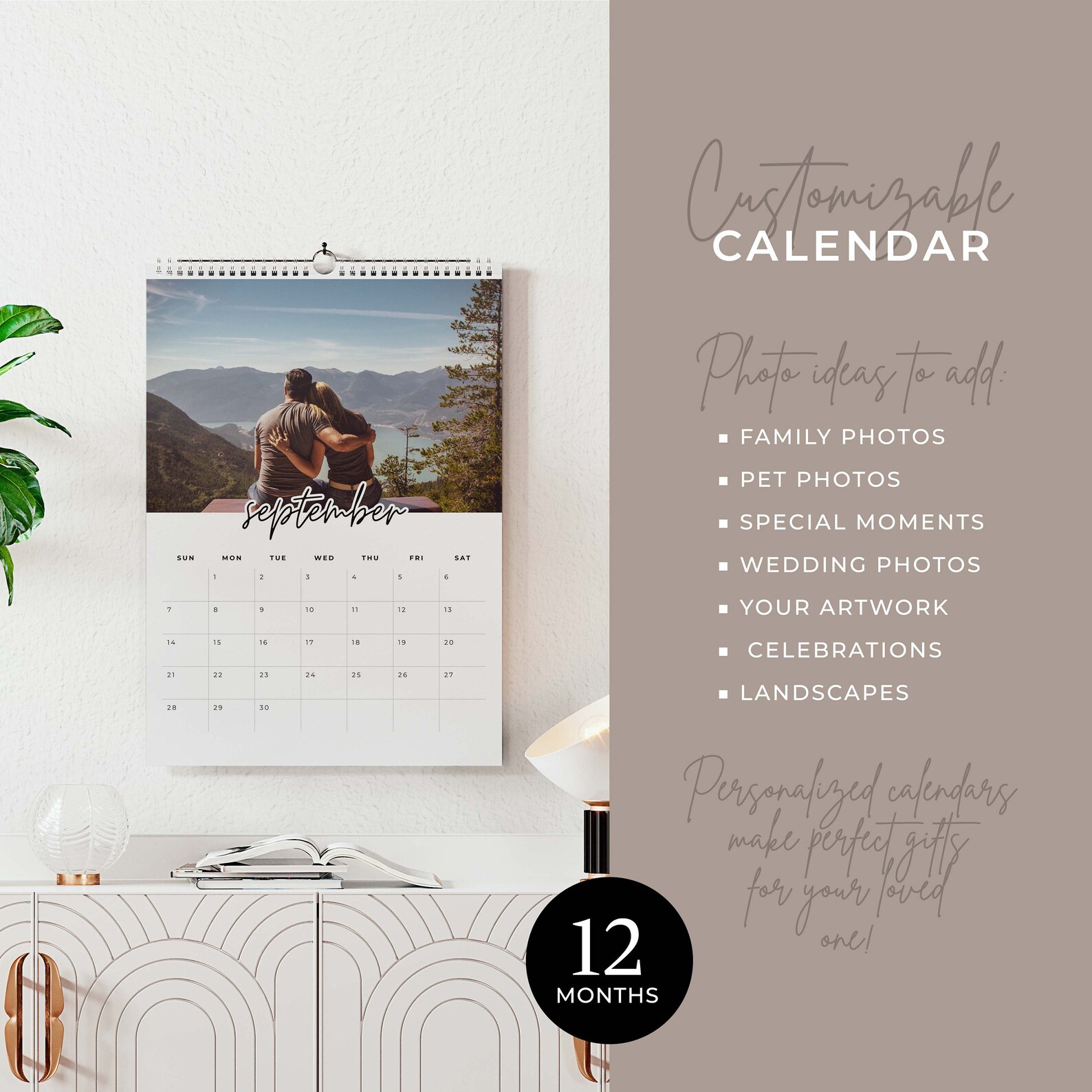 2025 Calendar Template With Photos - Easy to Edit Canva Templates ...