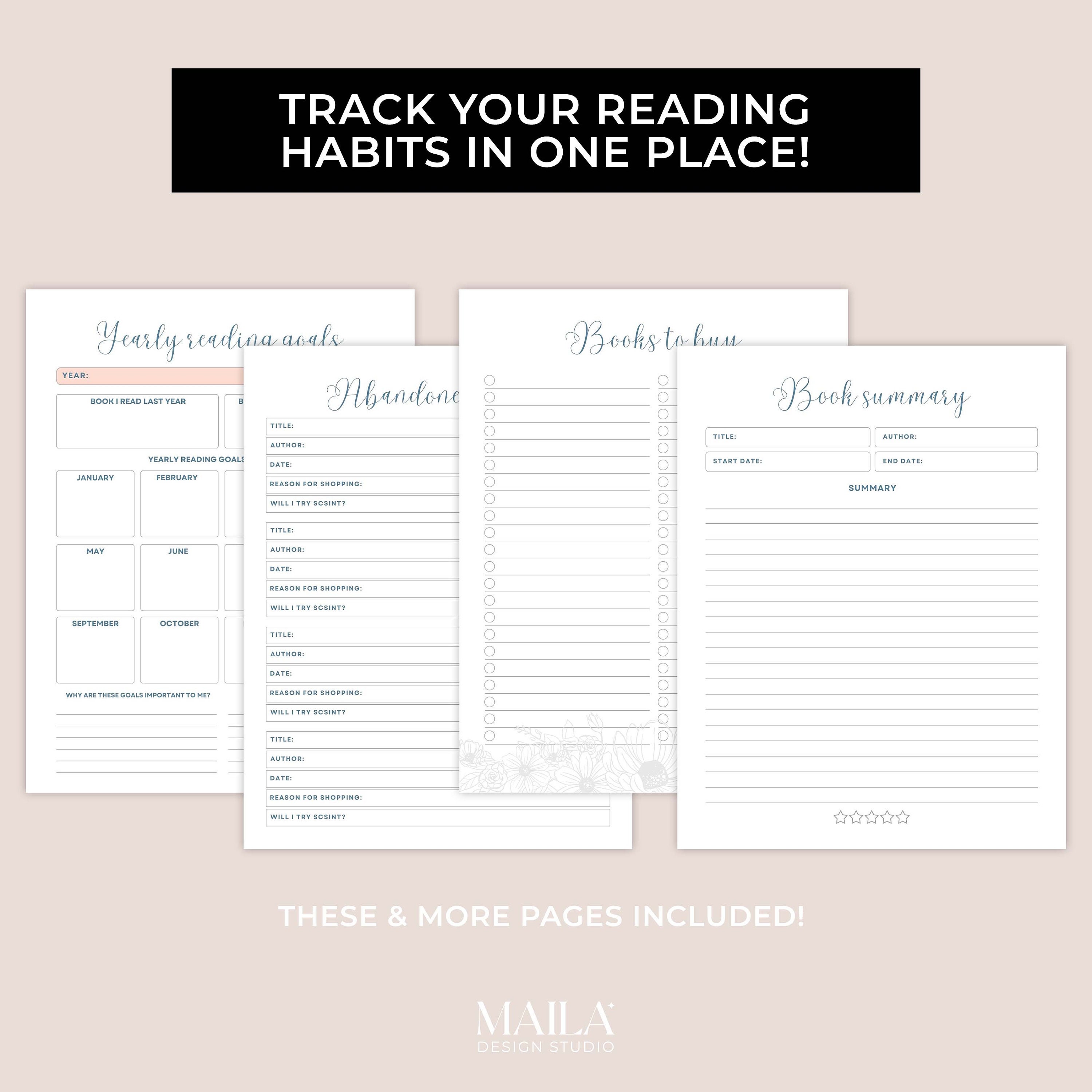 My Cozy Reading Planner - Easy to Edit Canva Template - Book Lover ...