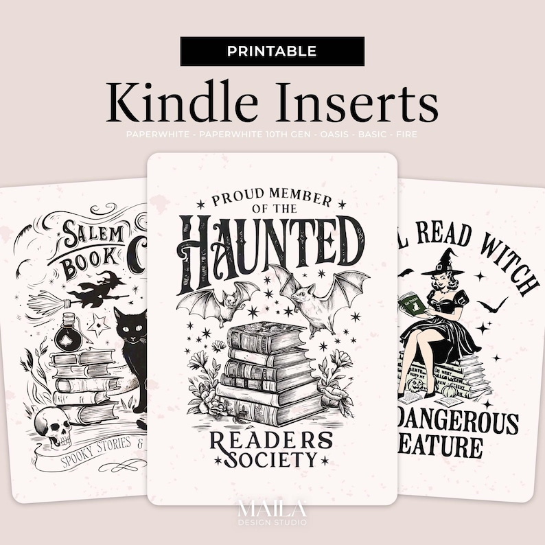 Printable Kindle Cover Inserts - Kindle E-reader Paper Insert - DIY ...