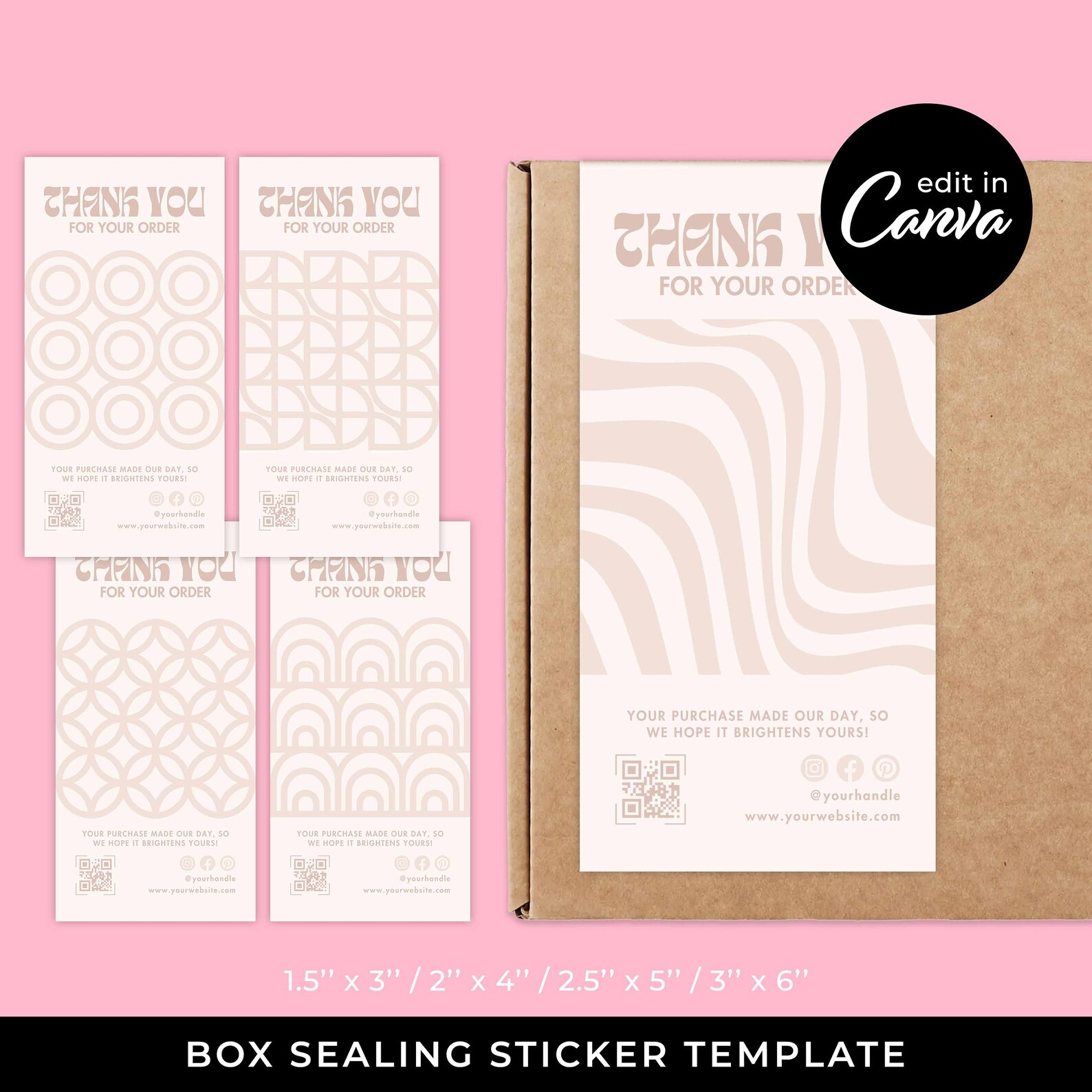 Box Seal Sticker Template Easy to Edit Canva Templates Editable ...
