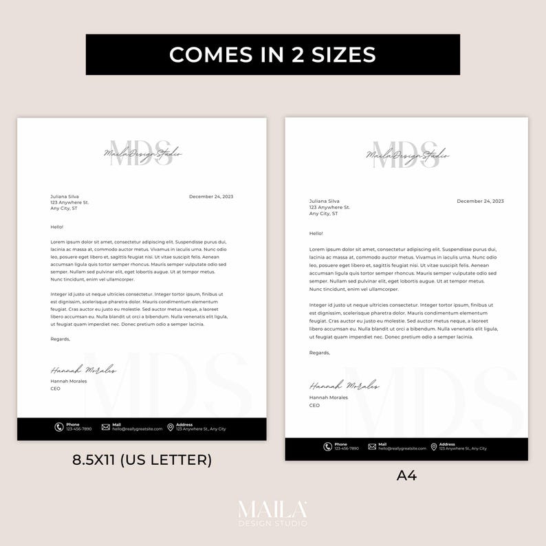 Clean & Modern Letterhead Template - Easy to Edit Canva Templates ...