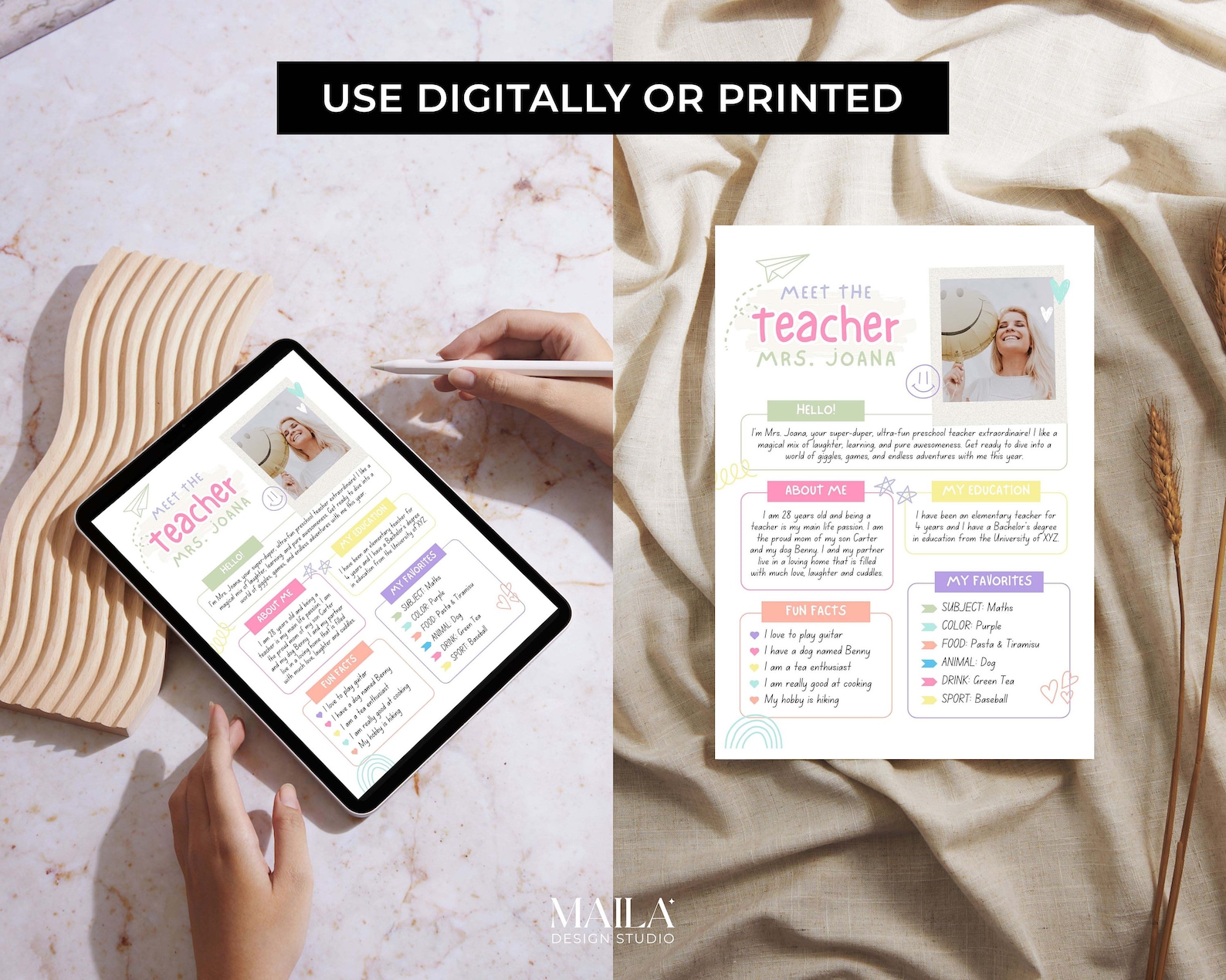 Meet the Teacher Template - Easy to Edit Canva Template - Editable ...