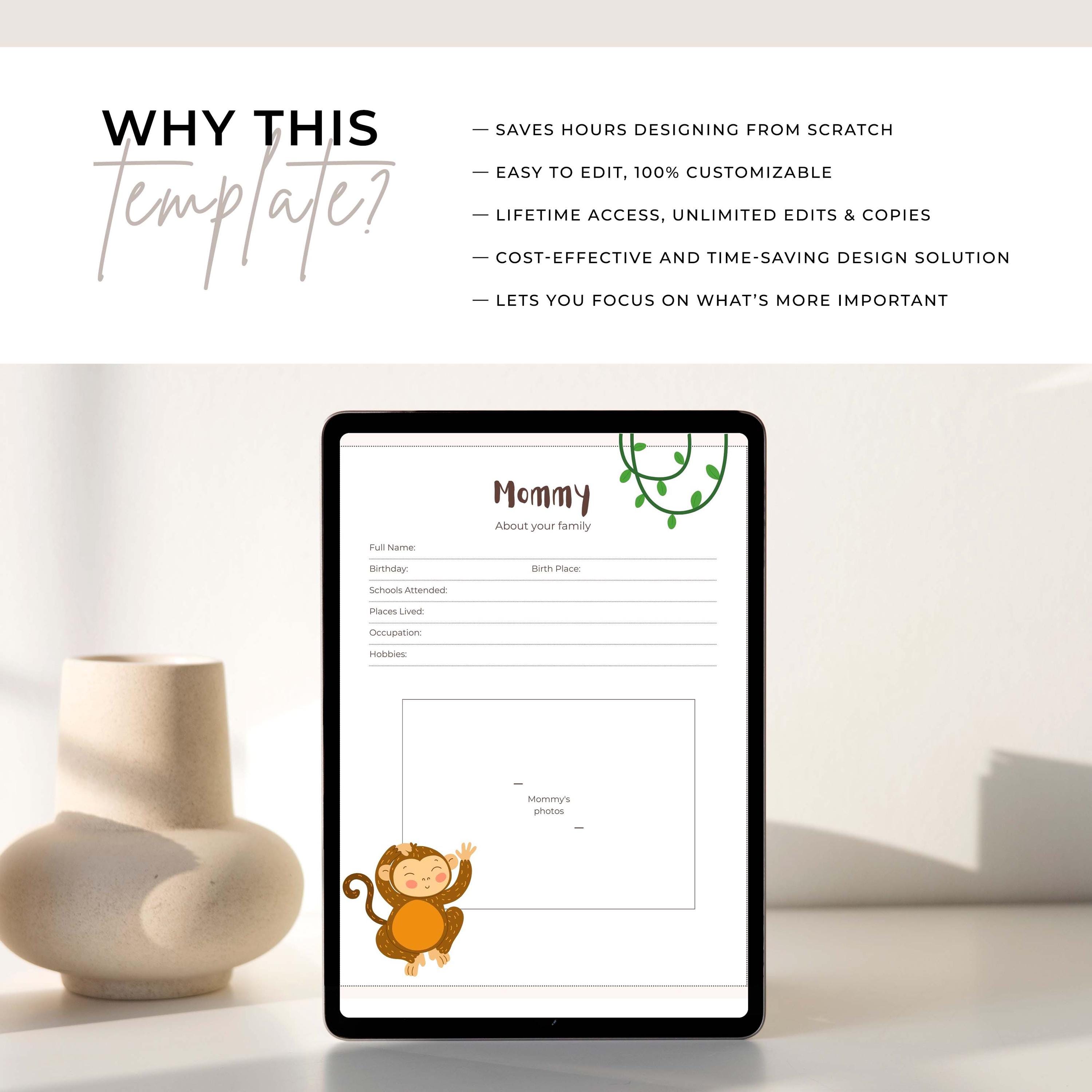 Our Baby's Memory Book - Editable Fillable 90 Page One Month to Five ...