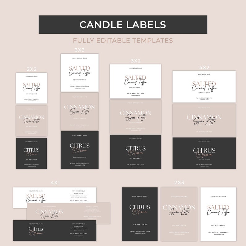 Candle Business Bundle - Editable Canva Candle Brand Template - Candle ...