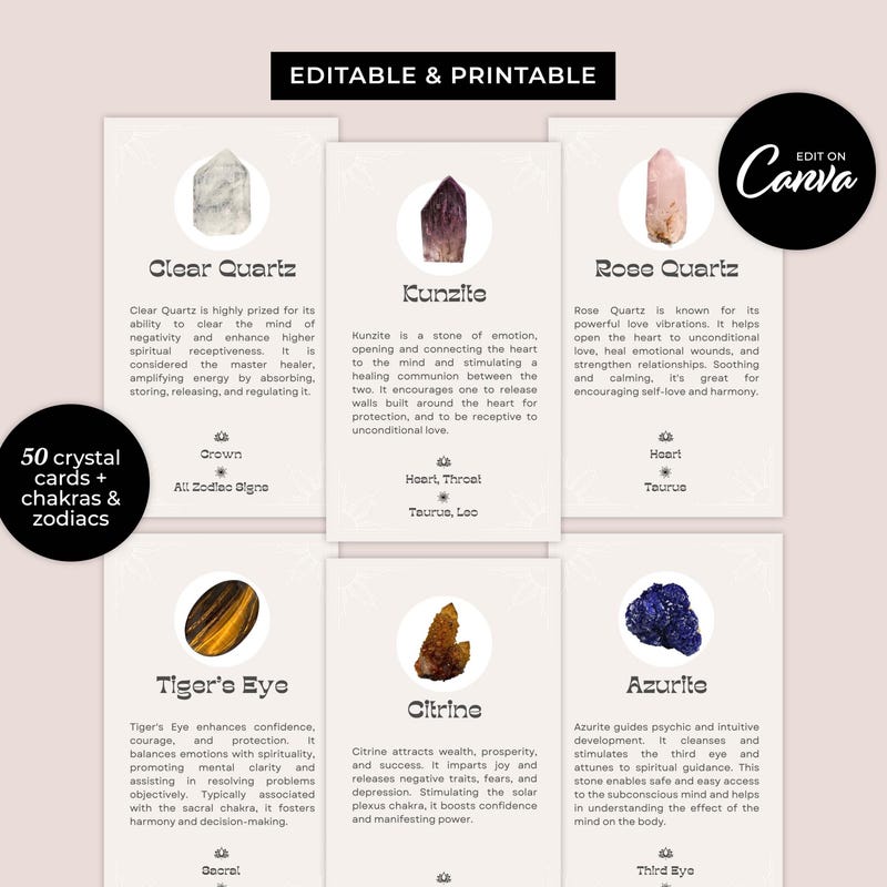 Printable Crystal Cards - Etsy